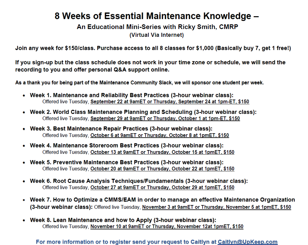 Maintenance Best Practices - World Class Maintenance